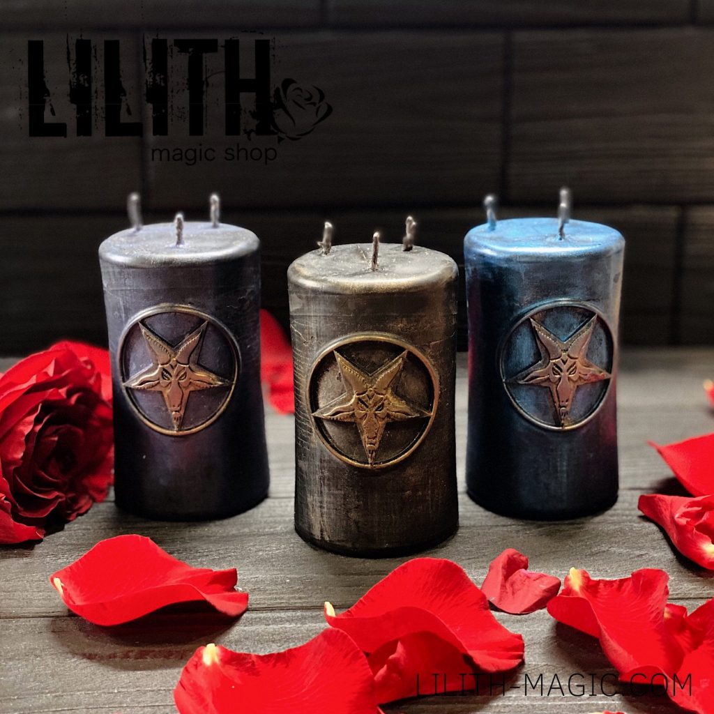 Baphomet Beeswax Ritual Altar Candle - Lilith Magic Candles