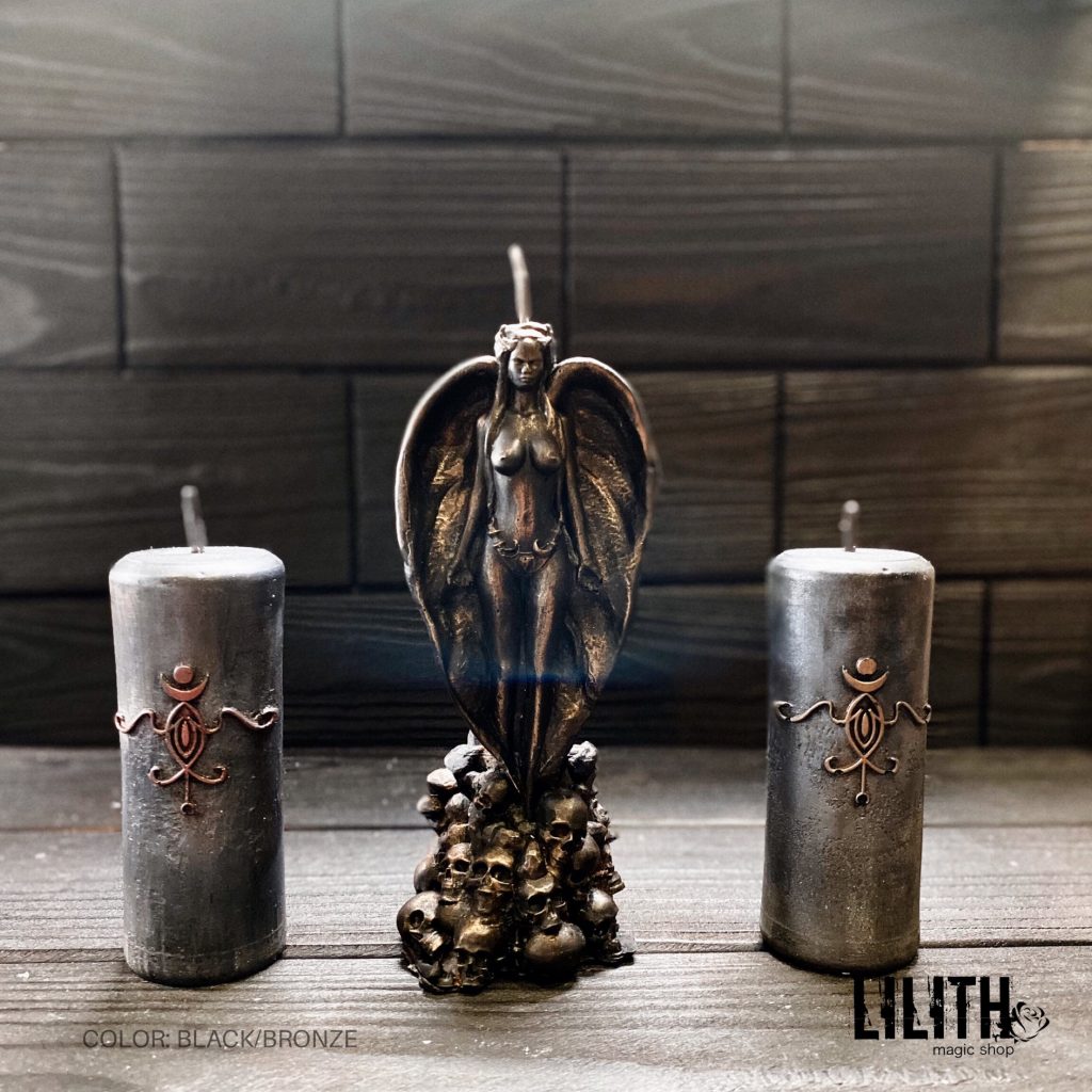 Set of 3 Lilith Beeswax Ritual Candles (Lilith Candle + 2 Altar Ama ...