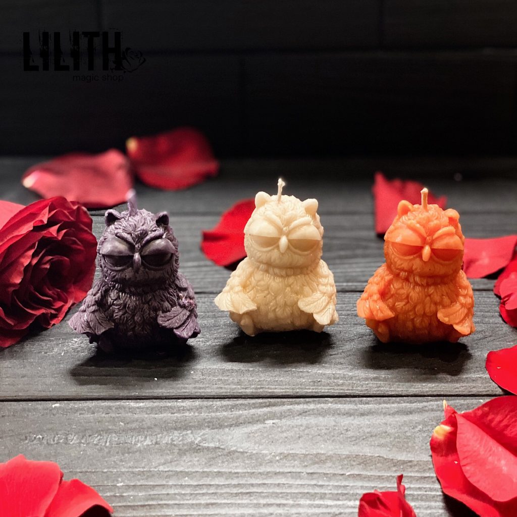 Owl Beeswax Figurine Ritual Candle - Lilith Magic Candles