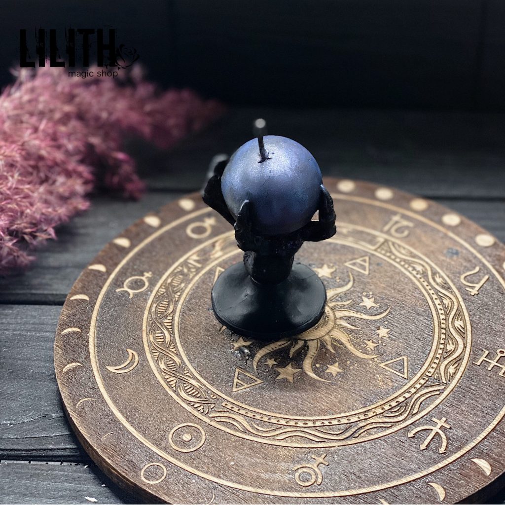 Pearl in the Paw of the Dragon Beeswax Ritual Candle - Lilith Magic Candles