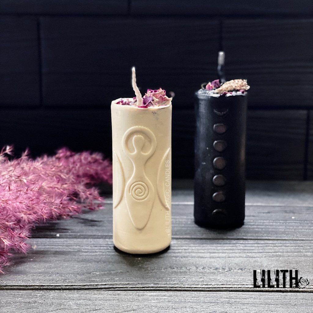 Goddess Beeswax Ritual Candle with Herbs and Essential Oils - Lilith ...