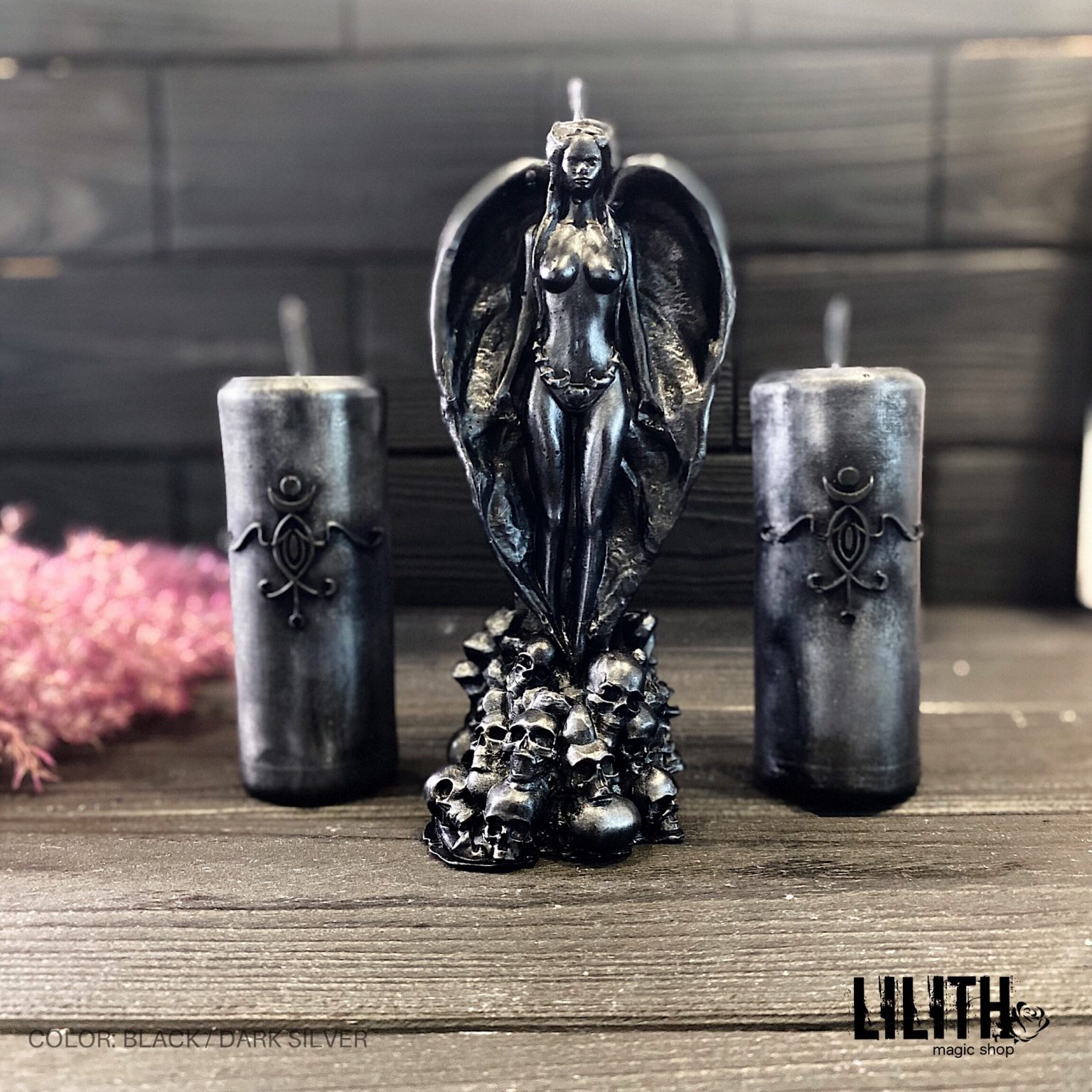 Set of 3 Lilith Beeswax Ritual Candles (Lilith Candle + 2 Altar Ama ...