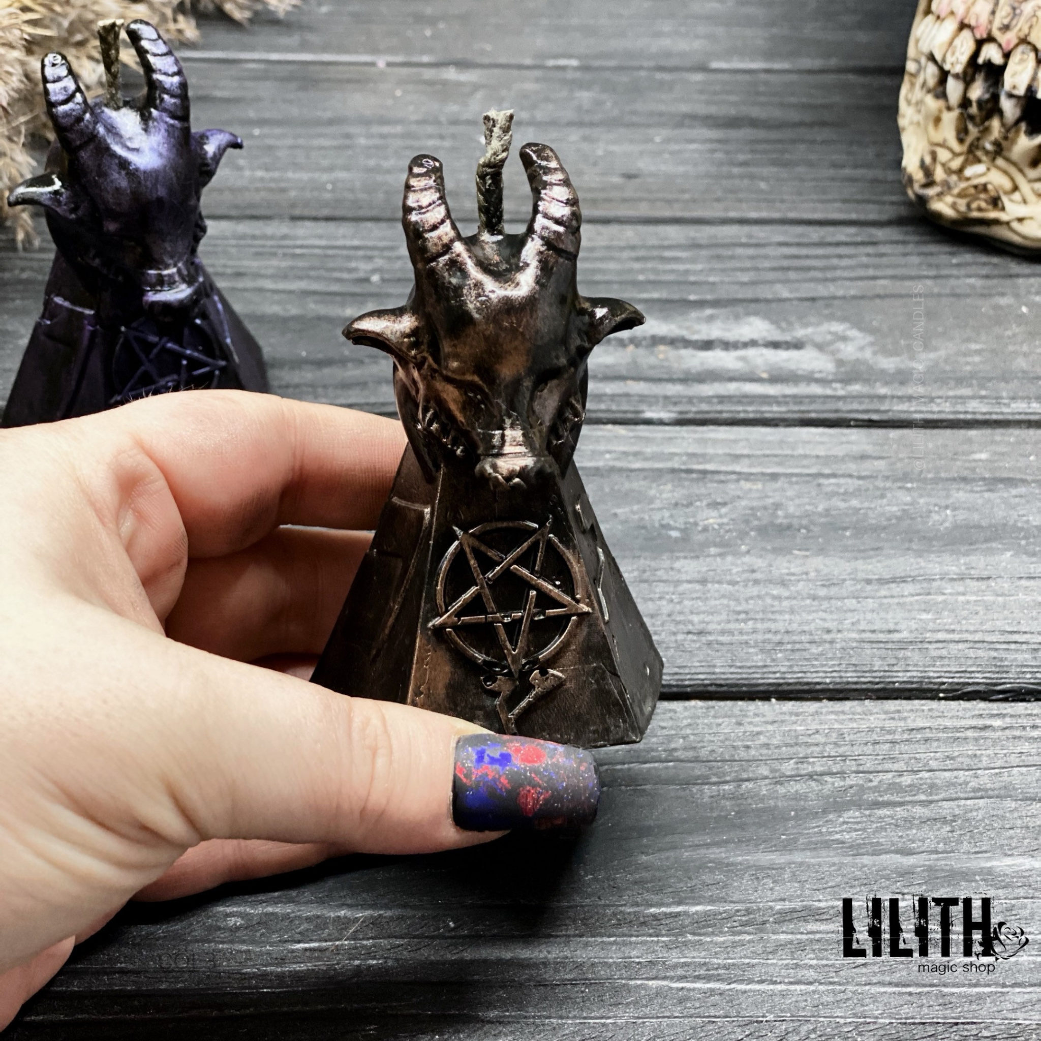 Baphomet Beeswax Ritual Candle - Lilith Magic Candles
