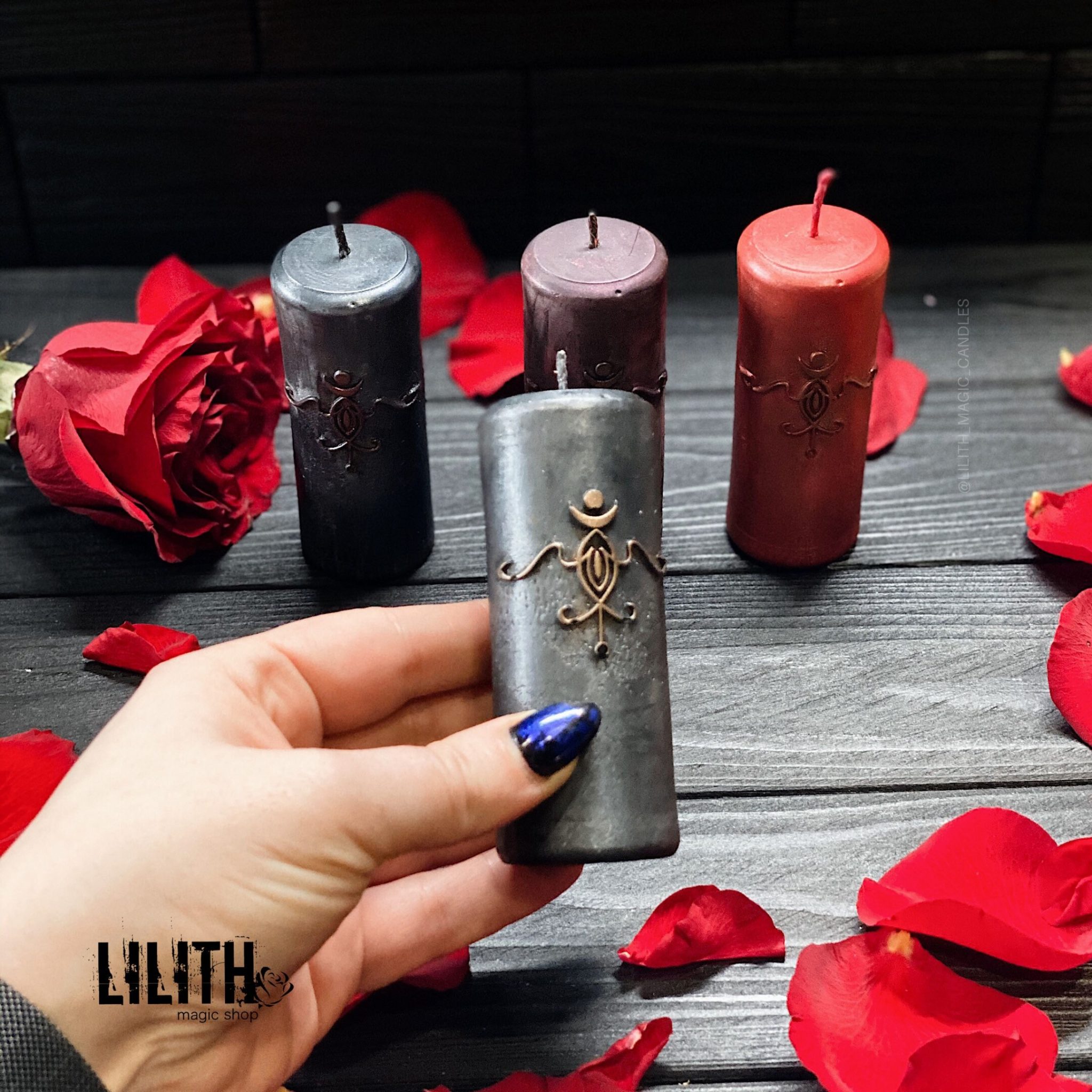 Lilith Altar Beeswax Ritual Candle - Lilith Magic Candles