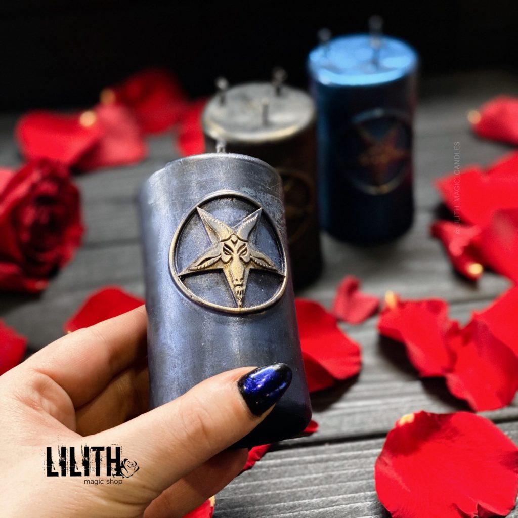 Baphomet Beeswax Ritual Altar Candle - Lilith Magic Candles