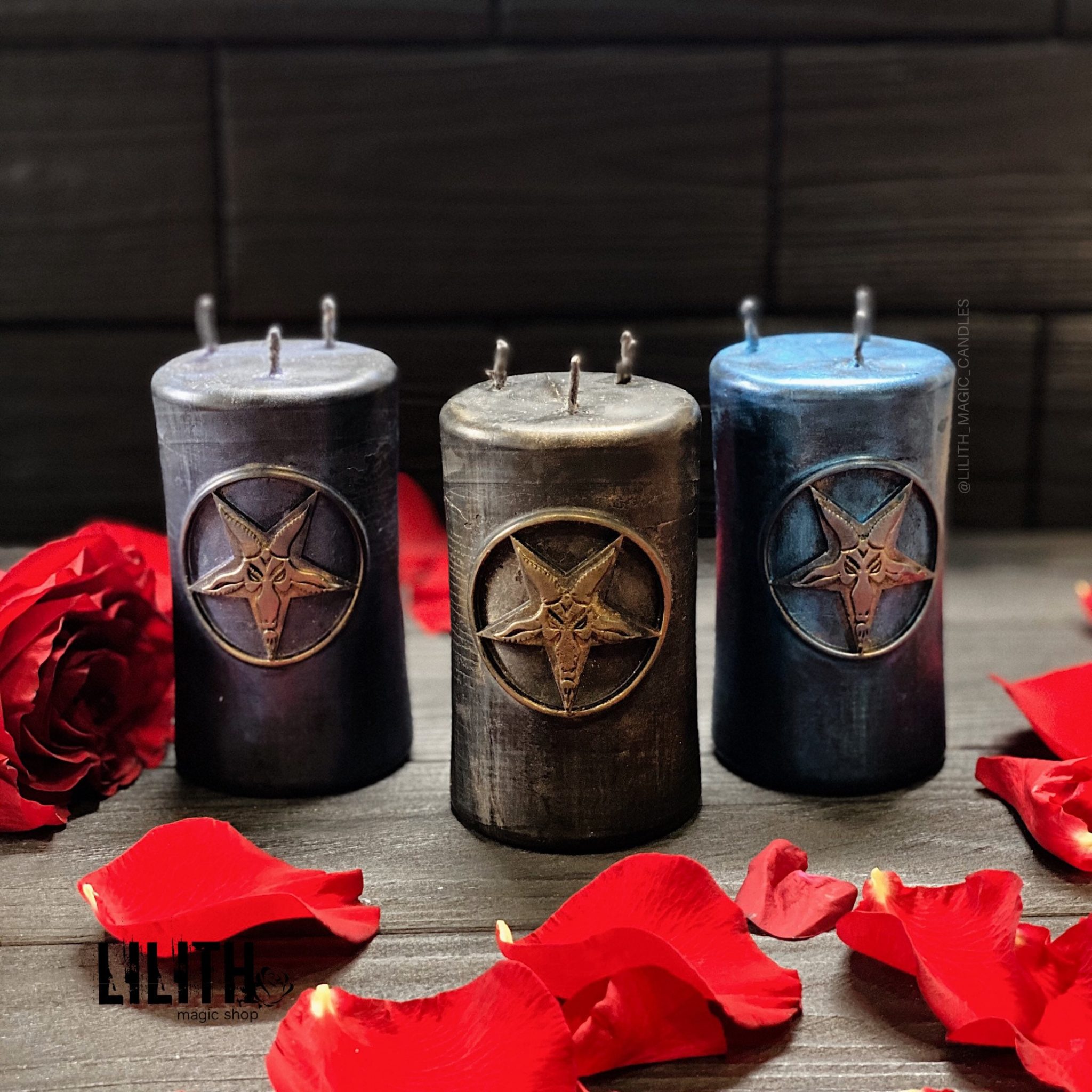 Baphomet Beeswax Ritual Altar Candle - Lilith Magic Candles