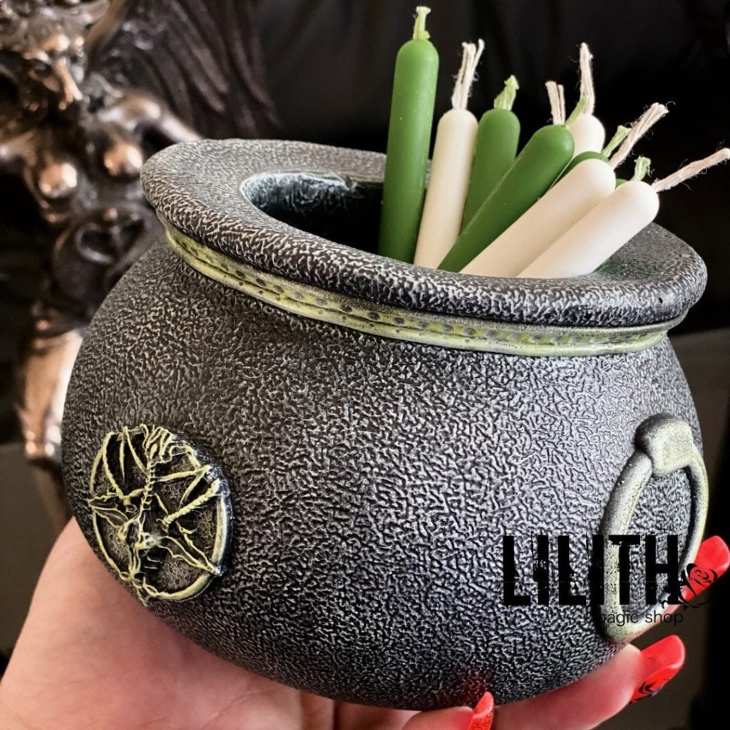 Resin Witch Cauldron - Clear Varnish Finish - Lilith Magic Candles