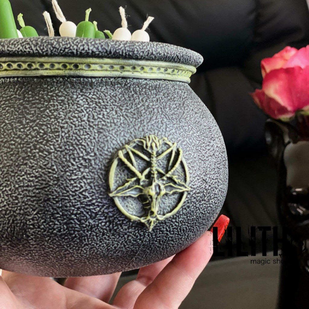 Resin Witch Cauldron - Clear Varnish Finish - Lilith Magic Candles