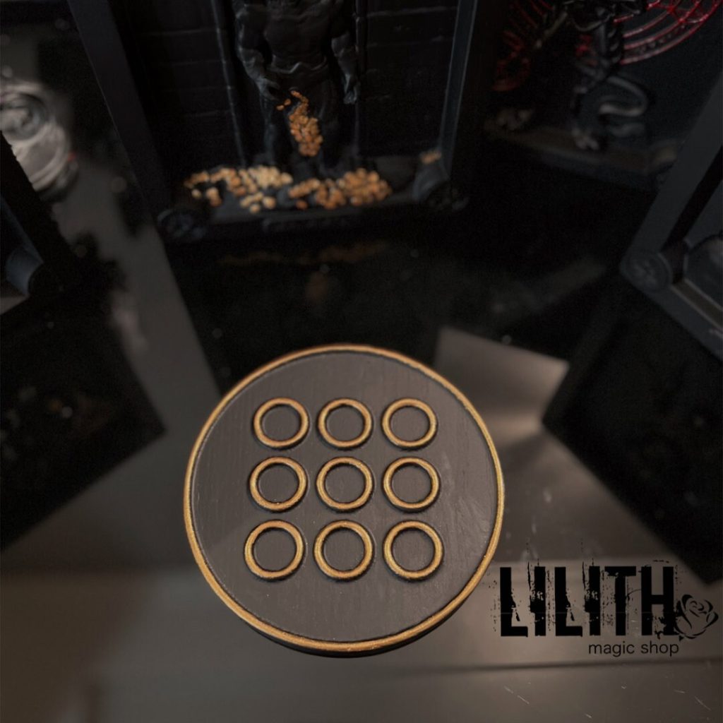 Wealth Demon Mafawa Wooden Altar Pentacle for Black Magic Money Spells ...