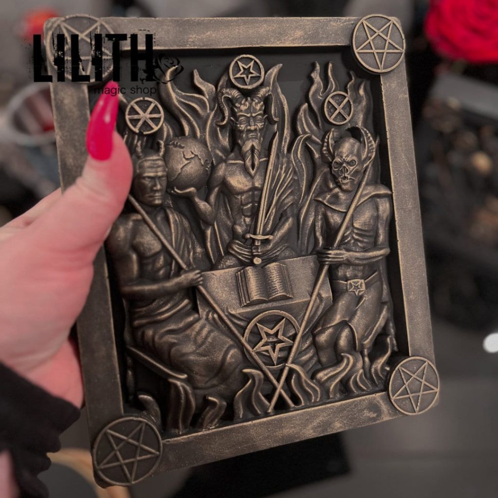 The Devil's Trinity Gypsum Icon for Black Magick Spells - Lilith Magic ...