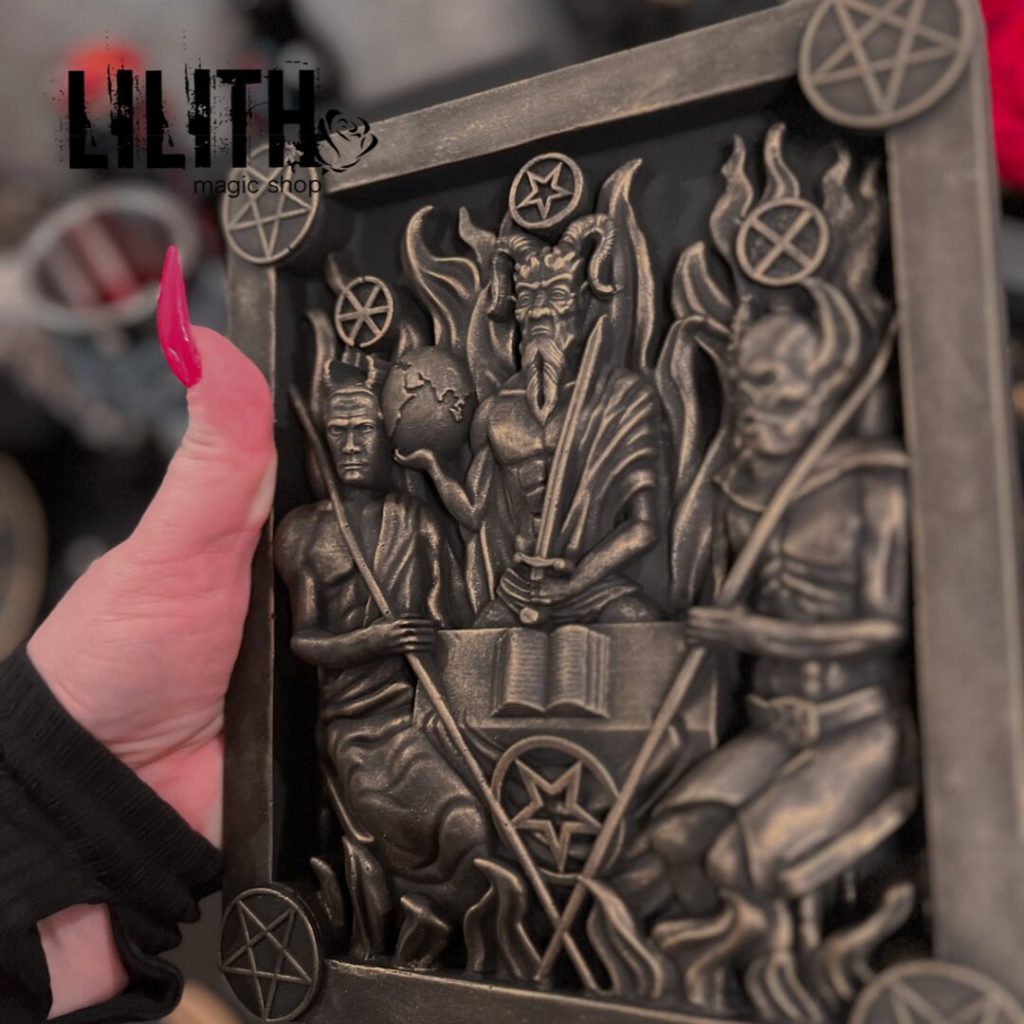 The Devil's Trinity Gypsum Icon for Black Magick Spells - Lilith Magic ...