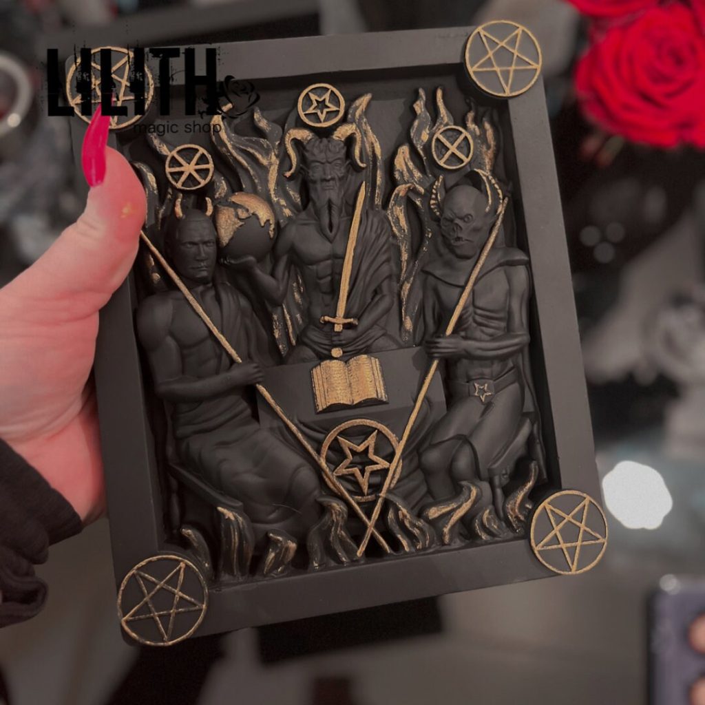 The Devil's Trinity Gypsum Icon for Black Magick Spells - Lilith Magic ...