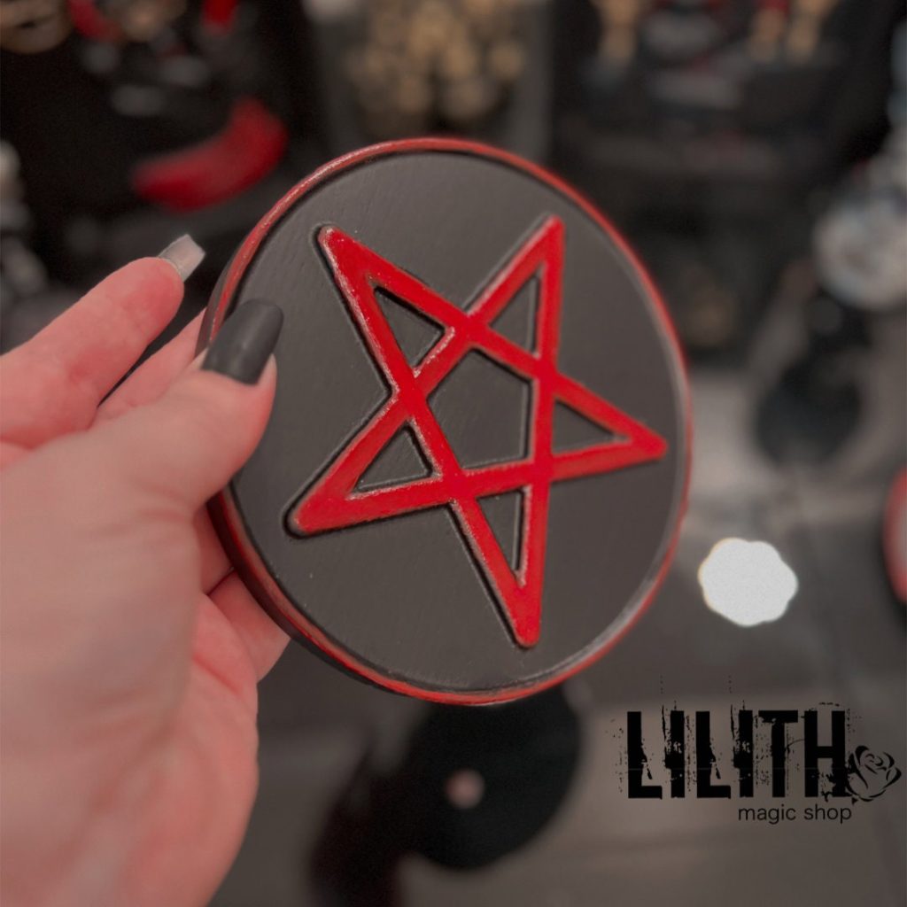 Satan Pentagram Wooden Altar Pentacle for Black Magick Spells - Lilith ...
