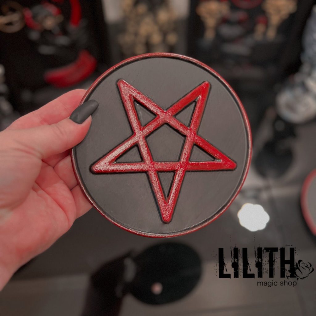 Satan Pentagram Wooden Altar Pentacle for Black Magick Spells - Lilith ...