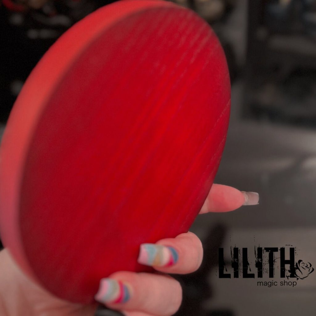 Lucifer & Lilith Red Wooden Ash Tree Altar Pentacle - Lilith Magic Candles