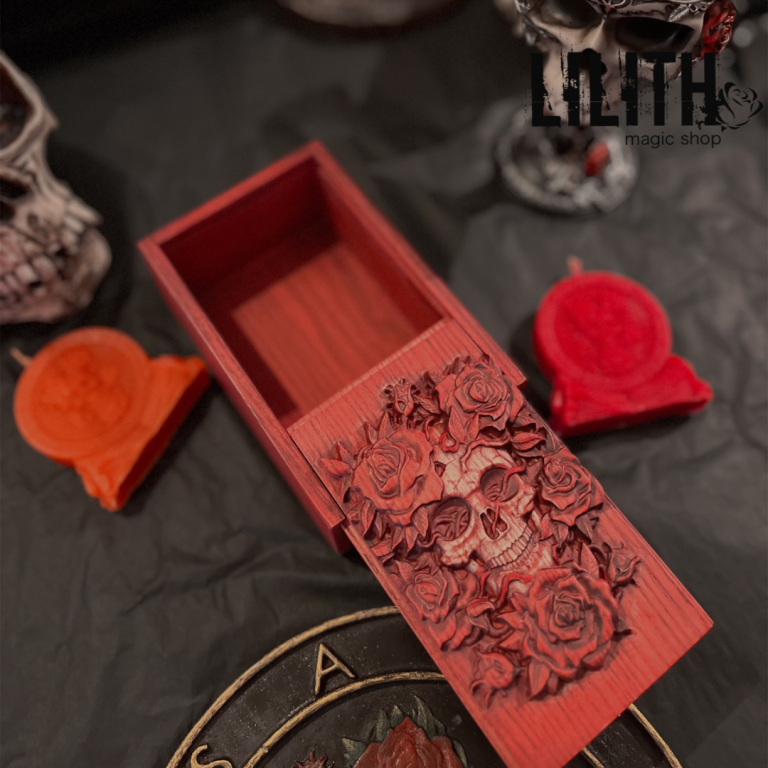 Santa Muerte Wooden Witch Casket - Lilith Magic Candles