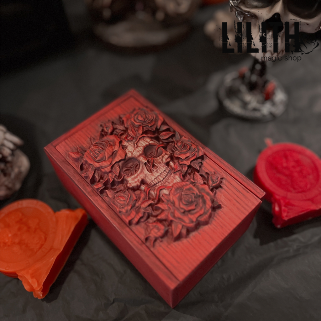 Santa Muerte Wooden Witch Casket - Lilith Magic Candles