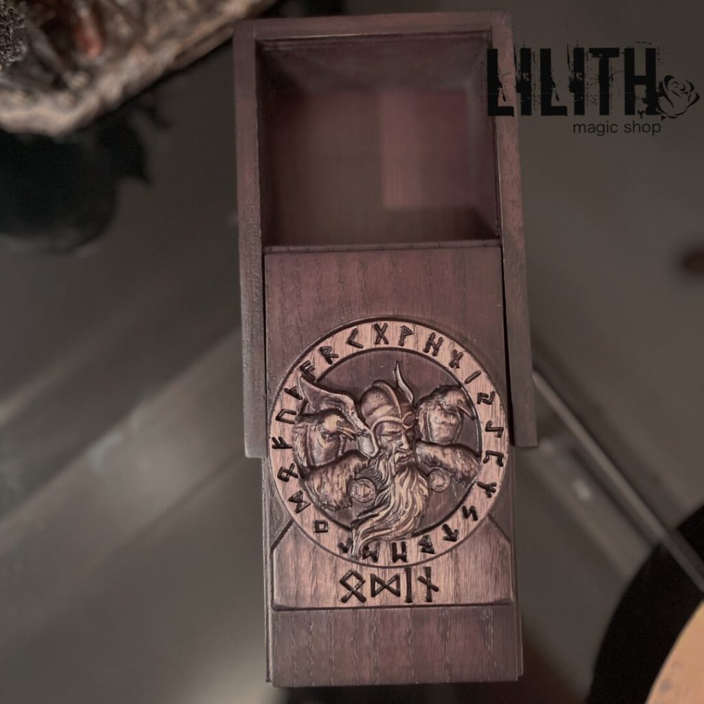 Odin and Runes Wooden Witch Casket for Storing Bindrunes - Lilith Magic ...