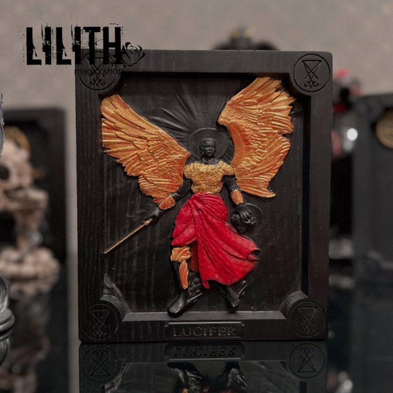 Lucifer Wooden Icon for Appealing to Lucifer - Lilith Magic Candles