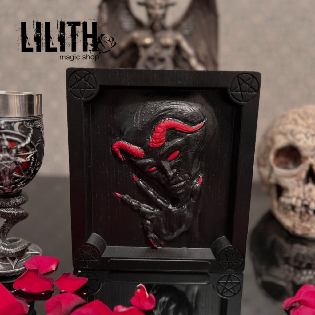 Helper Demon Wooden Icon - Lilith Magic Candles
