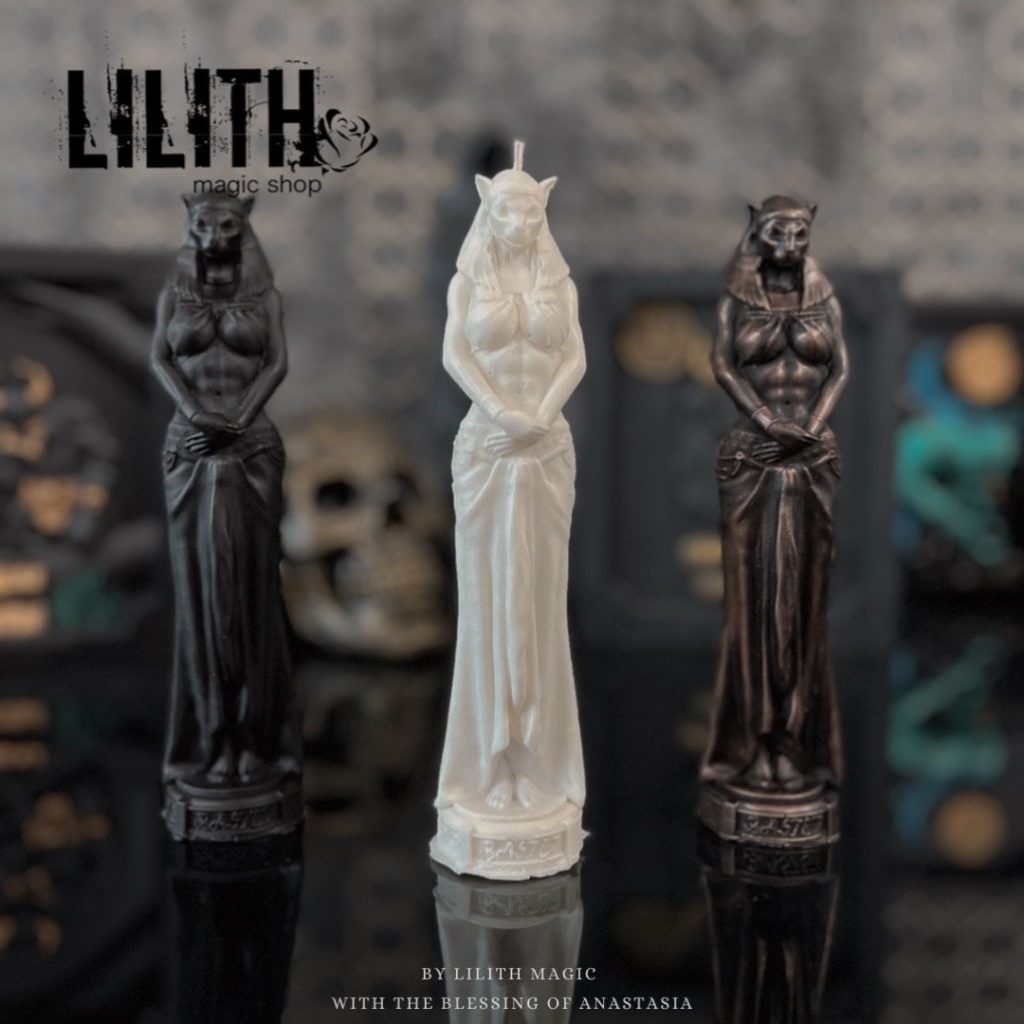 Bastet Goddess Beeswax Ritual Candle - Lilith Magic Candles