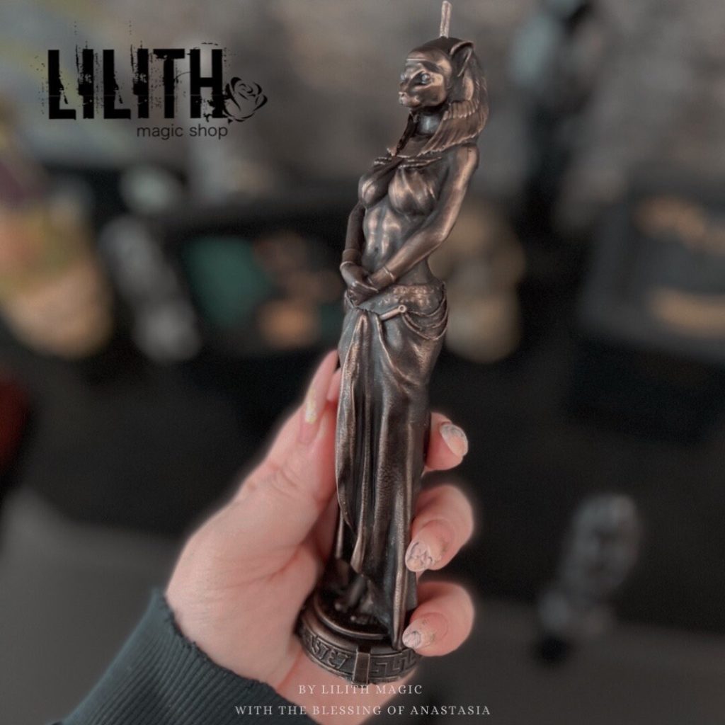 Bastet Goddess Beeswax Ritual Candle - Lilith Magic Candles