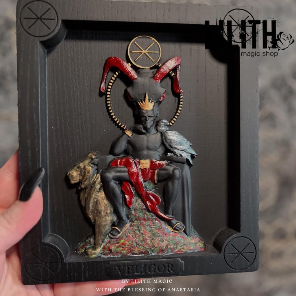 Slavic Black Magic Demon Prince Veligor Wooden Icon for casting Road ...